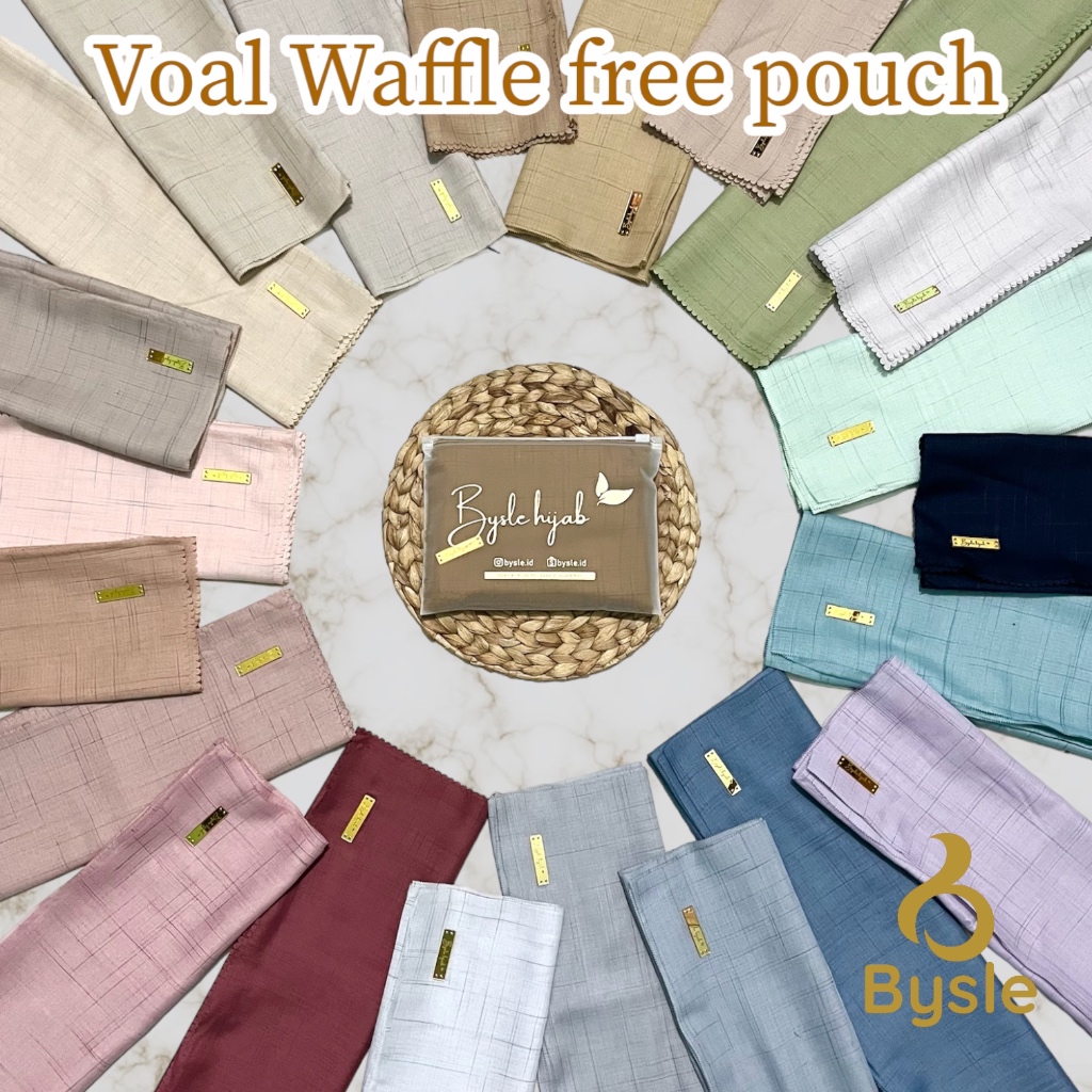Jual Bysle hijab Voal Waffle segiempat | voal wafel free pouch | Shopee Indonesia