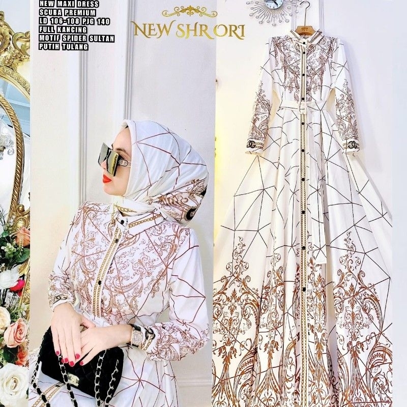 Jual MAXI GAMIS PUTIH SULTAN PLUS HIJAB SHR ORIGINAL | Shopee Indonesia