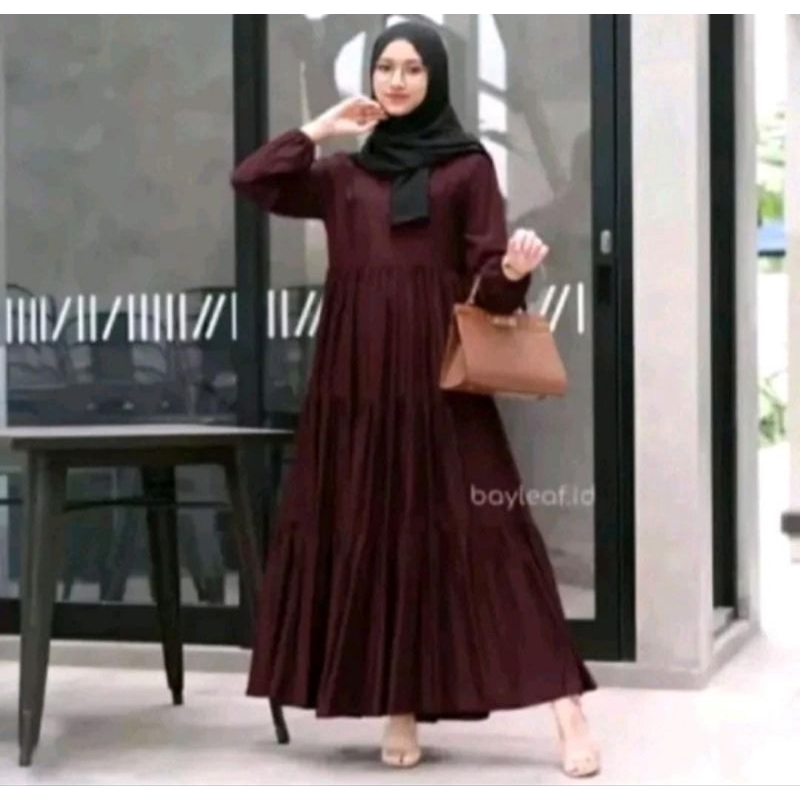 Jual Promo/Gamis Rempel Tiga Susun Terlaris 2024/Gamis Canda Rempel ...