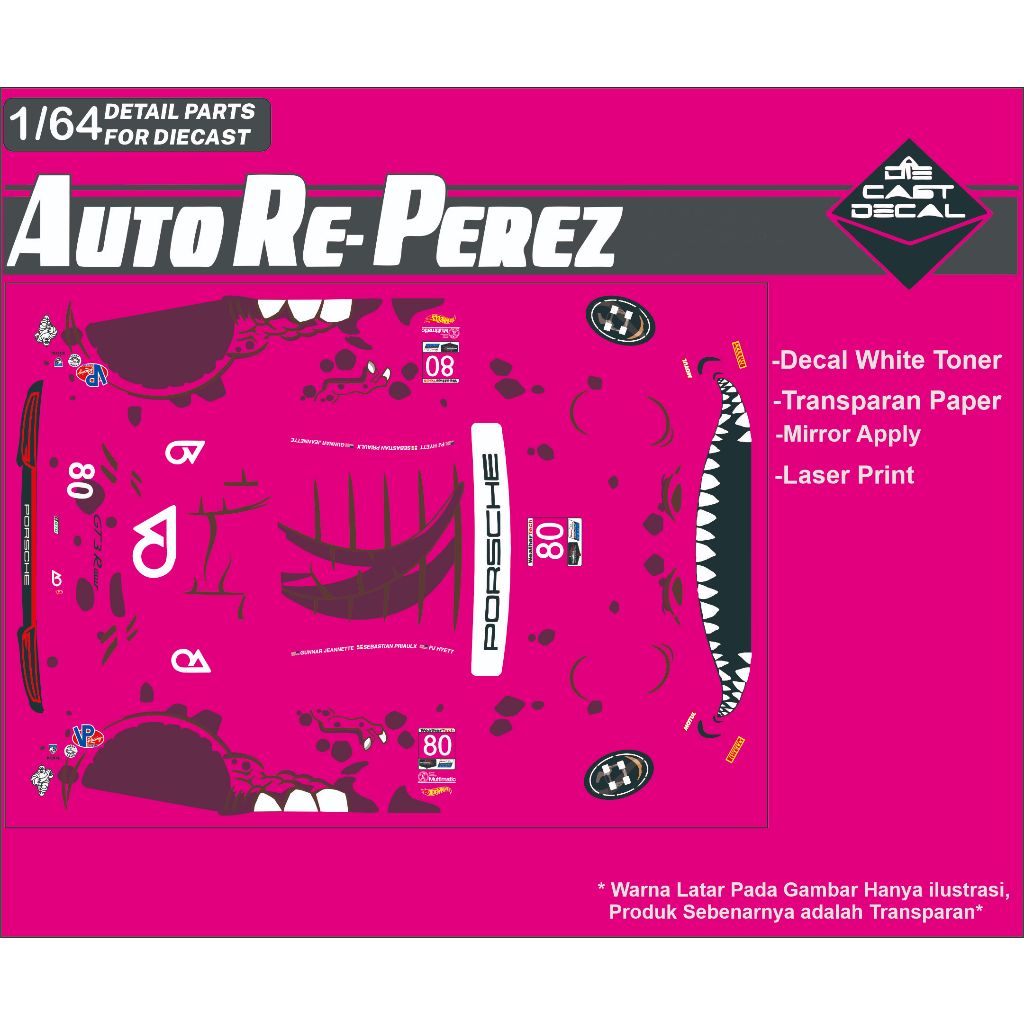 Jual [WHITE TONER] DECAL HOTWHEELS WHITE TONER AUTOREPEREZ - RACING ...