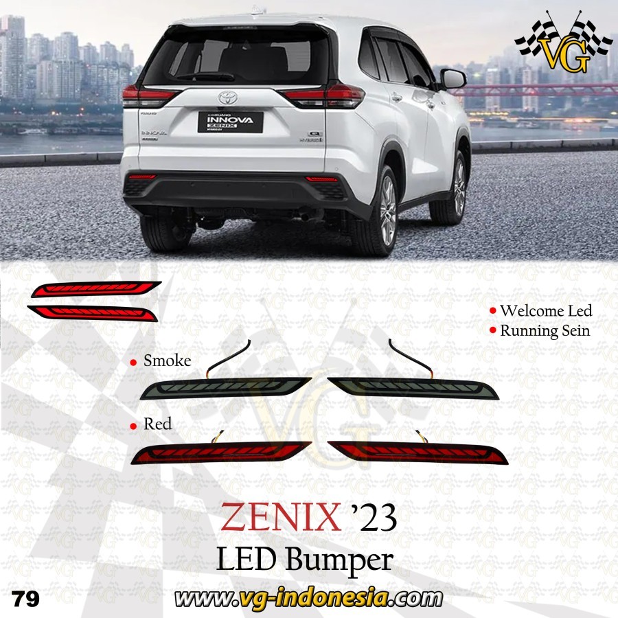 Jual LED BUMPER REFLECTOR LAMP SMOKE & RED INNOVA ZENIX 2023 | Shopee ...