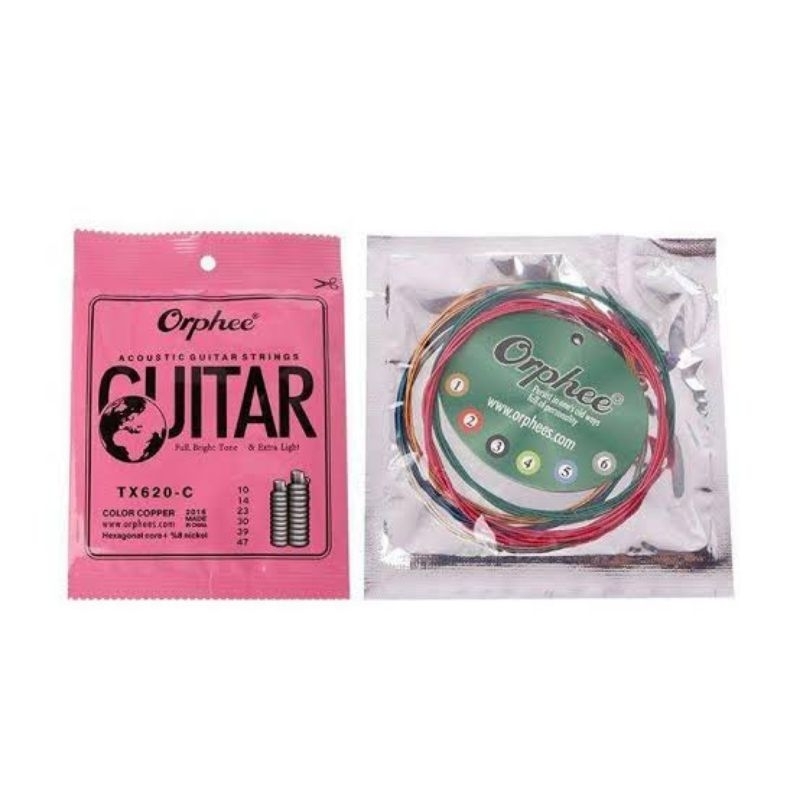 Jual SENAR GITAR AKUSTIK WARNA WARNI Orphee 010 TX-620 C (satu set ...