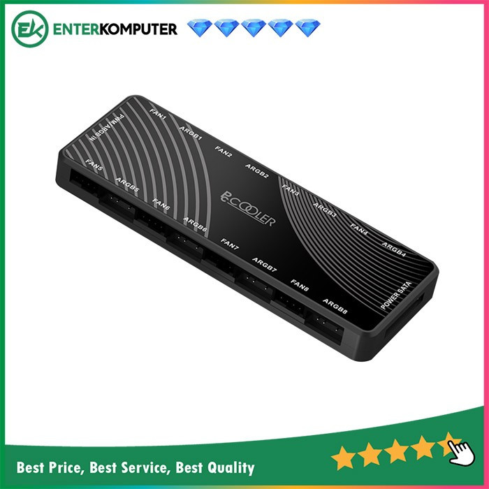 Jual PCCooler ARGB HUB-H01 - 8 PWM Fan + 8 ARGB 3pin 5V SATA Powered Sync | Shopee Indonesia