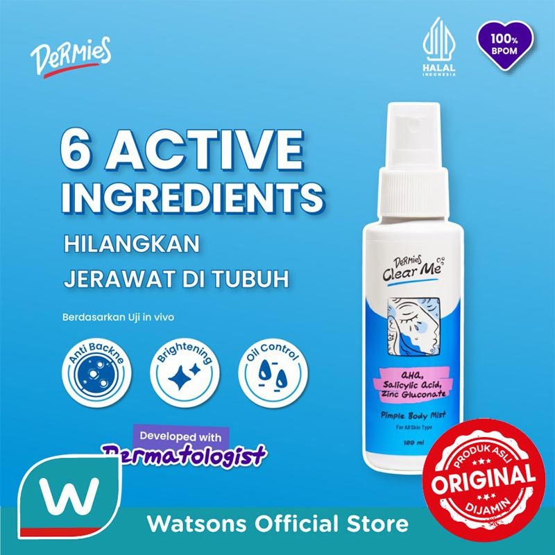 Jual Dermies Pimple Body Mist 100G Biru 100g | Shopee Indonesia