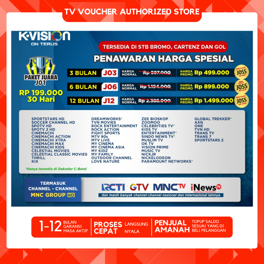 Jual PROMO Voucher Paket JUARA Kvision J01 Kvision 30 HR K-VISION | Shopee Indonesia