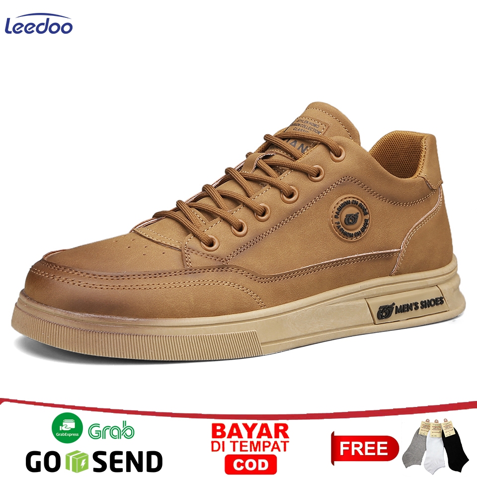 Jual Leedoo Sepatu Kulit Pria Kerja Sepatu Sneakers Cowok Casual Fashion Sport Shoes Kekinian ...