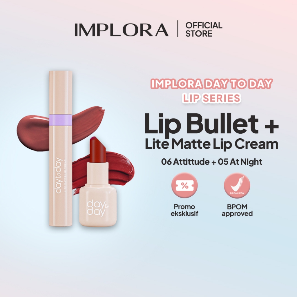 Jual Implora Day to Day Lip Series - Lip Bullet x Lite Matte Lip Cream ...