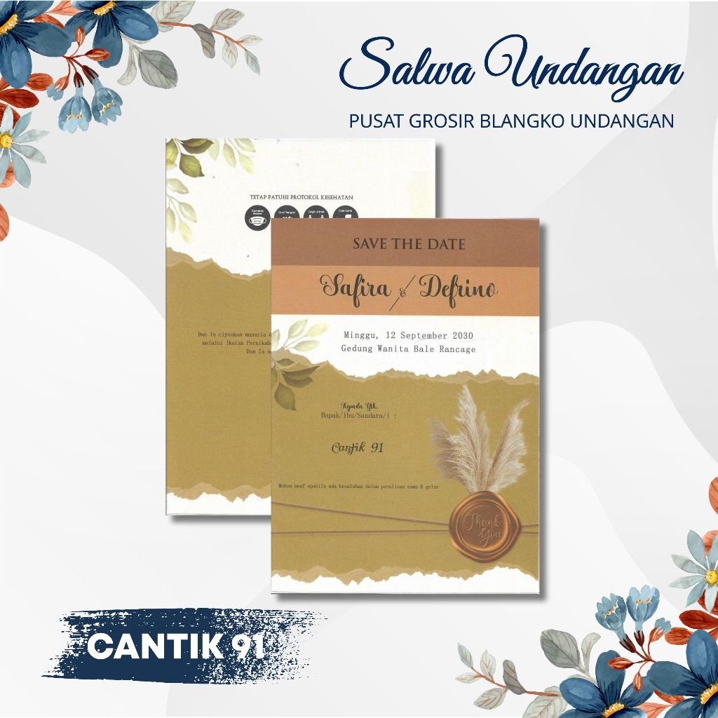 Jual Blangko Undangan Pernikahan Cantik 91 atau kertas undangan kosong HARGA MURAH FREE FILE ...