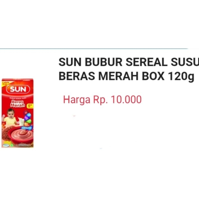 Jual Sun Bubur Sereal Susu Beras merah Box 120g | Shopee Indonesia