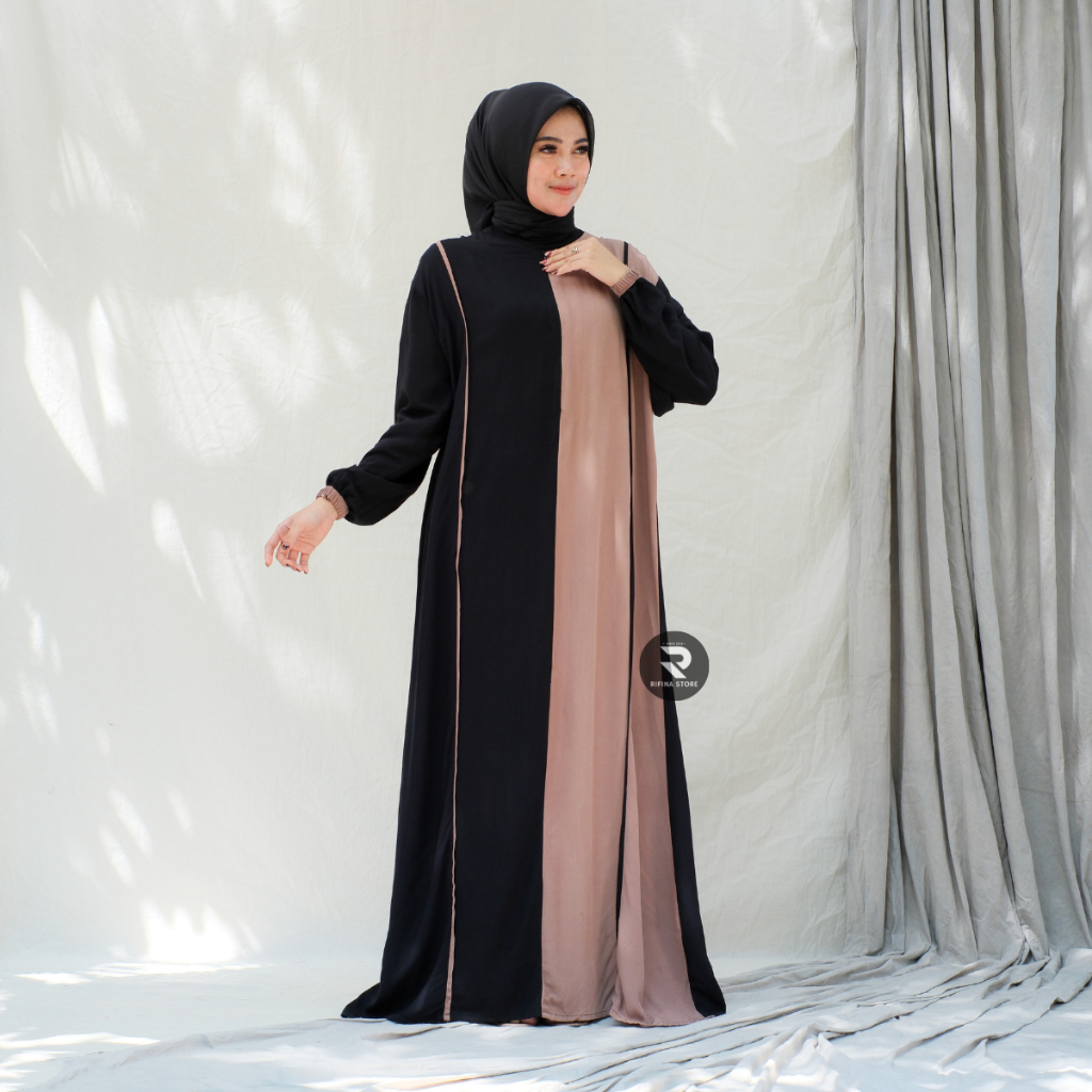 Jual Rifina Dress Madina Rayon premium Simple Elegan | Shopee Indonesia