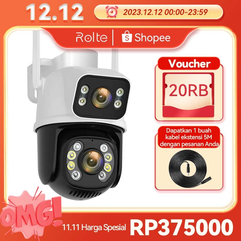 Jual Rolte IP Kamera CCTV 8MP Lensa Ganda Kamera Luar Ruangan WiFi ...