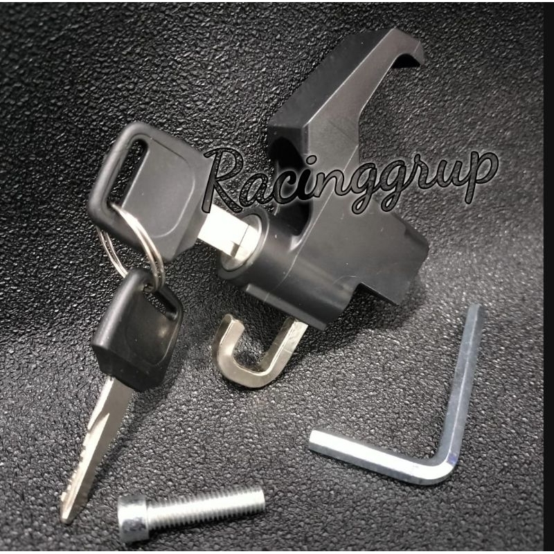 Jual Gembok Helm Anti Maling Hitam Kunci Helm Motor Anti-Theft Kunci ...