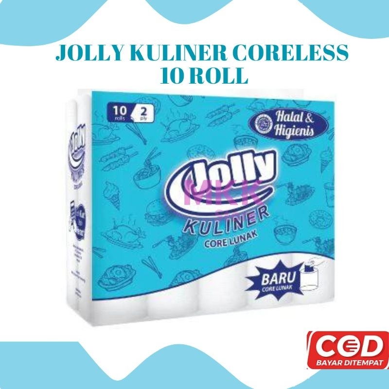 Jual (1PACK 10ROLL) TISSUE TISU JOLLY KULINER CORELESS GULUNG 10ROLL ...