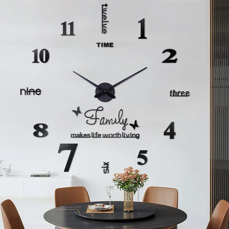 Jual Jam Dinding Besar DIY Giant Wall Clock Quartz jam Besar Diy Tempel ...