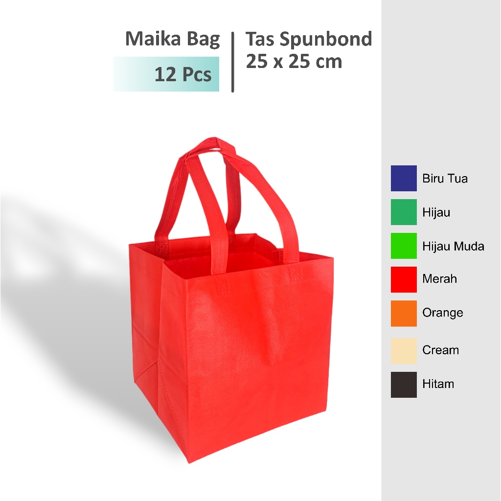 Jual (12 Pcs) Tas Hajatan 25x25 cm / Tas Box Nasi / Tas Spunbond | Shopee Indonesia
