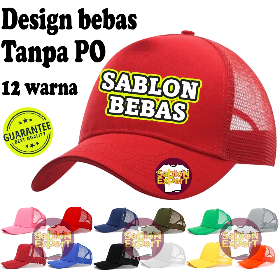 Jual Topi sablon topi trucker sablon DTF satuan topi keluarga gathering ...