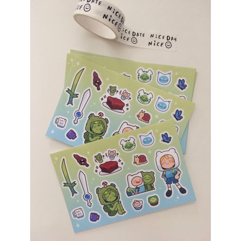 Jual MOKKACLUB | Premium Sticker Sheet | Fan Merch: Adventure Time ...