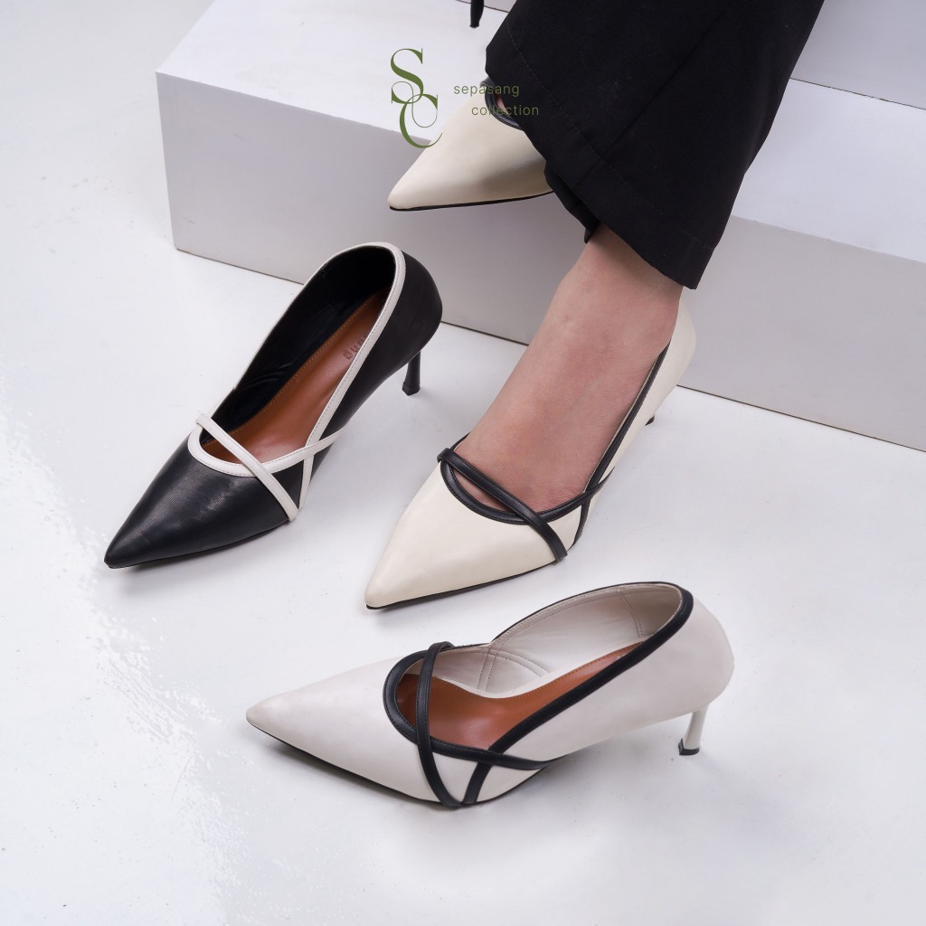 Jual SEPASANG COLLECTION Lily Mules Wanita Heels Hak 7 Cm | Shopee ...