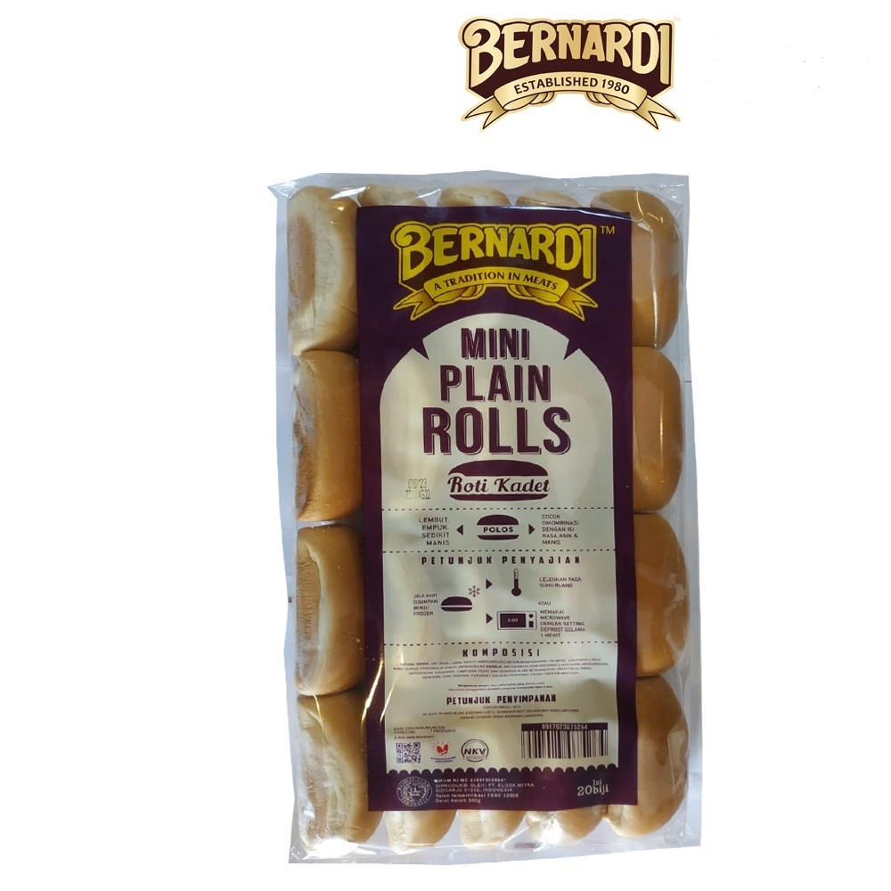 Jual RB BERNARDI ROTI HOTDOG MINI PLAIN ROLLS 500GR ISI 20PCS HOT DOG ...