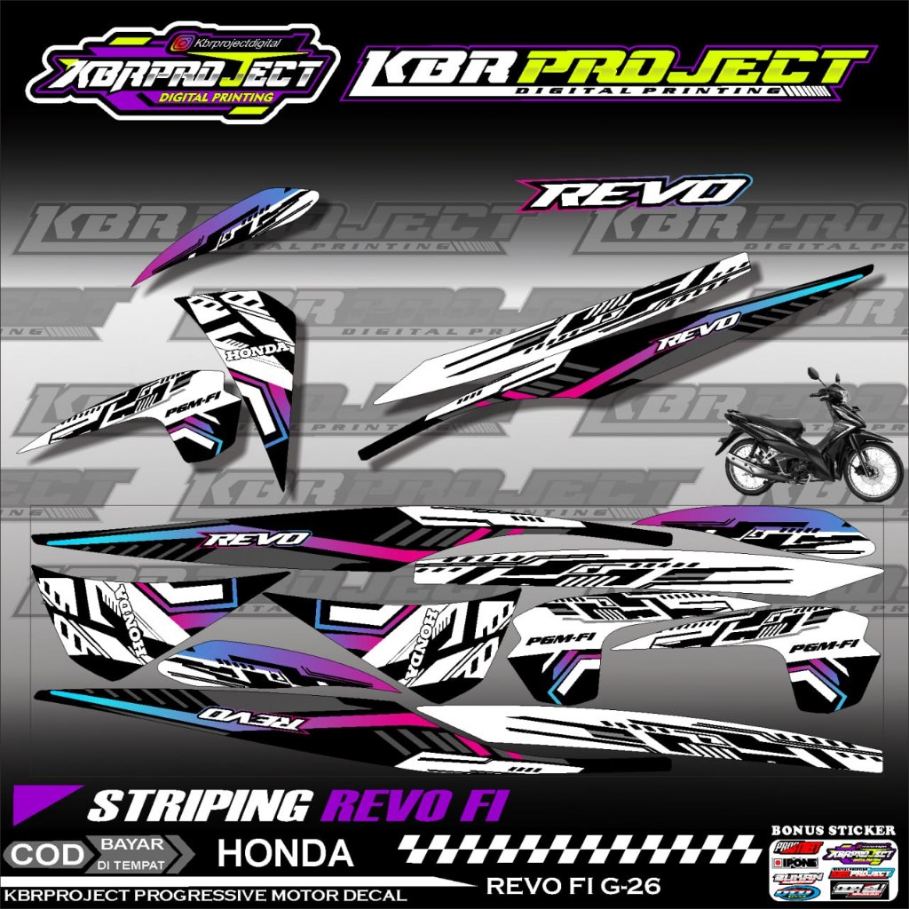 Jual REVO FI STIKER STRIPING PREMIUM MOTOR KEREN LIS VARIASI HONDA G.26 ...