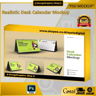 Jual Mockup Kalender Meja Format Photoshop PSD Realistic Desk Calendar ...