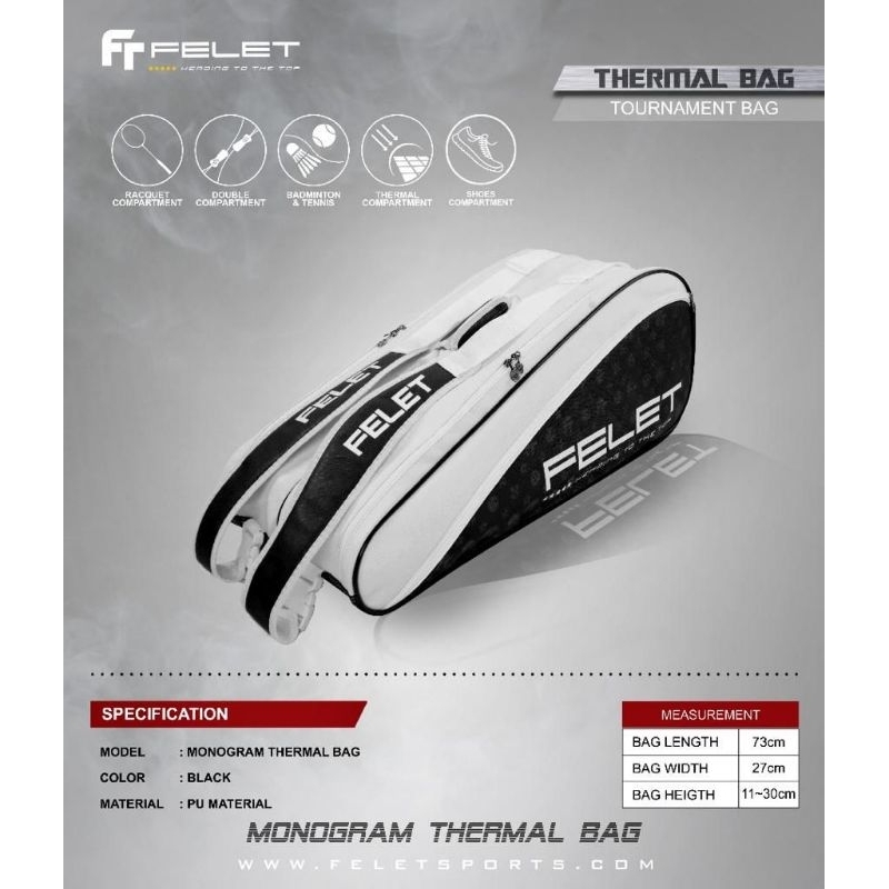 Jual Tas Raket Felet Monogram Thermal Bag | Shopee Indonesia