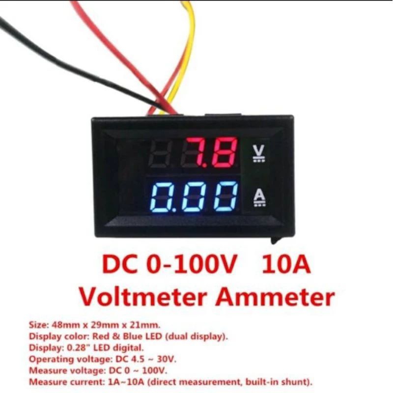 Jual VOLT METER AMPER DC DIGITAL 0-100V 10A | Shopee Indonesia