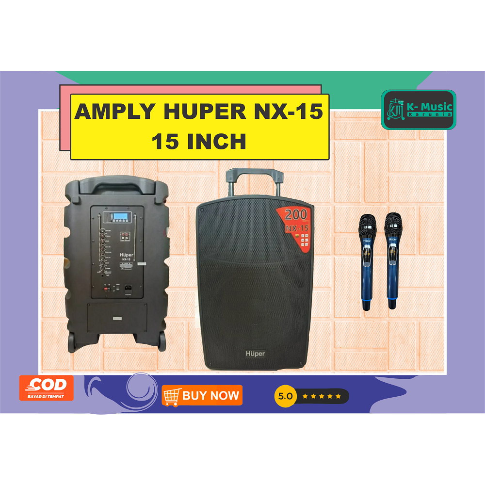 Jual Speaker Portable NX15 15 Inch Amply wireless HUPER NX-15 ...