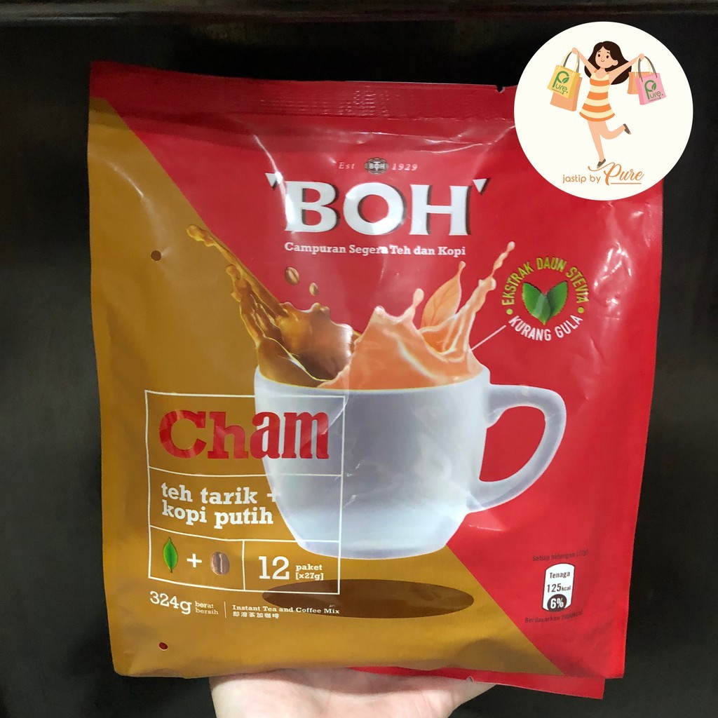 Jual BOH Cham Teh Tarik + White Coffee Kopi Putih isi 12 Sachets ...