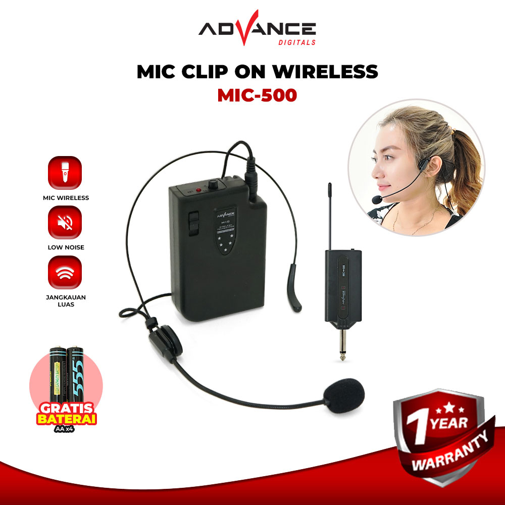 Jual Advance Mic Wireless Headset clip on Mic-500 / Mic-D2 | Shopee ...