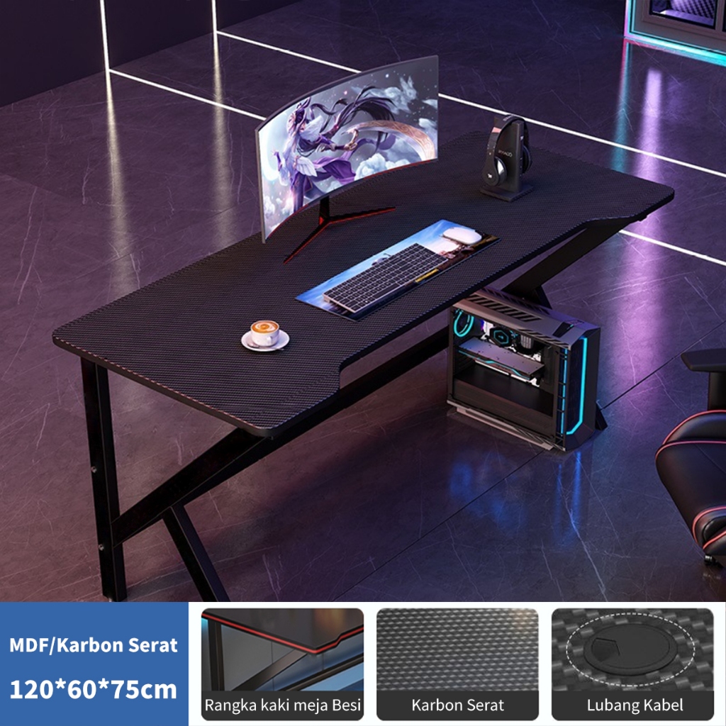 Jual Meja Komputer Serat Karbon / Meja Gaming Minimalis Modern / Meja ...
