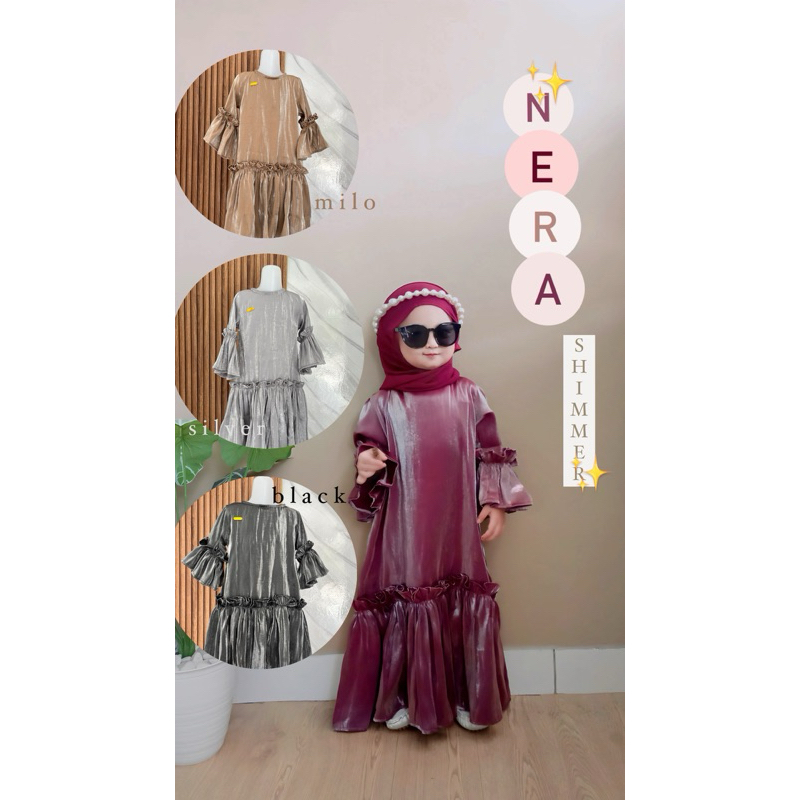Jual GAMIS ANAK MURAH//NERA SHIMMER DRESS//TANPA JILBAB | Shopee Indonesia