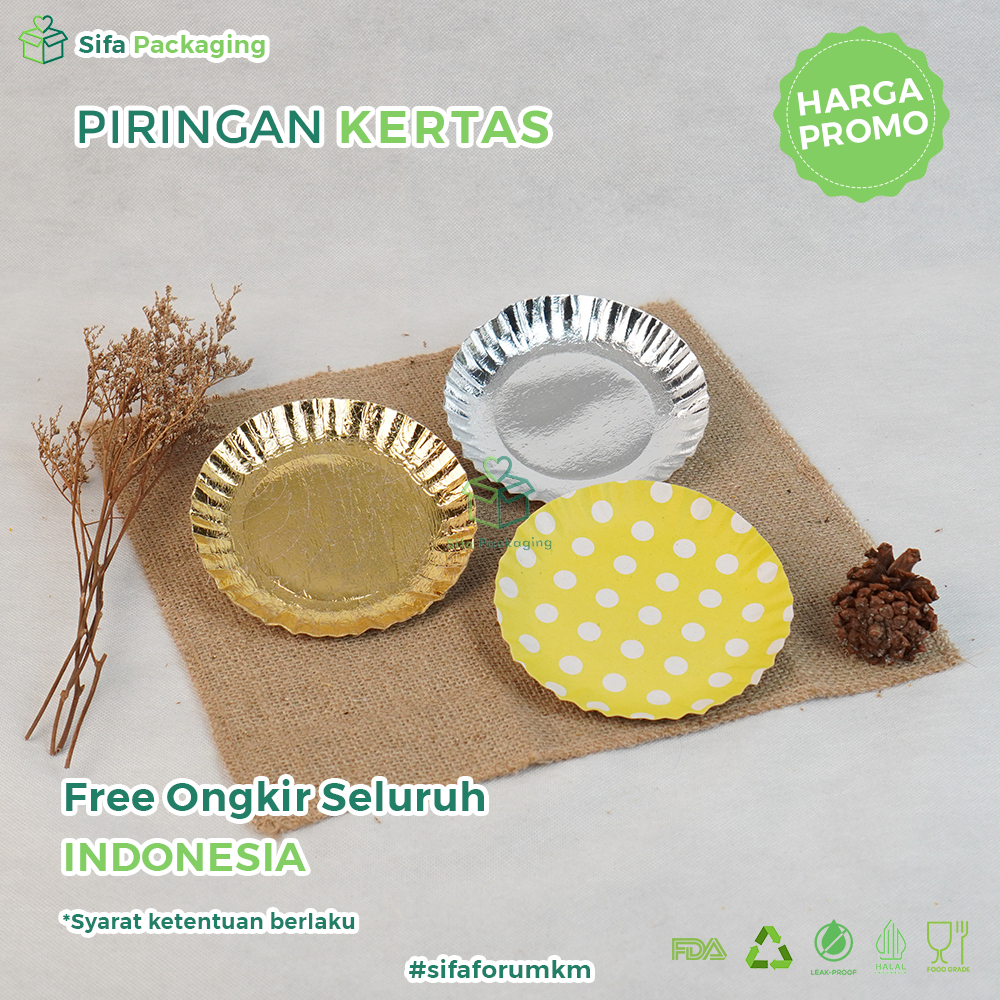Jual Piring Kue Kertas Bulat 1 Pack 10 Pcs Motif Polkadot Emas Silver Piring Ulang Tahun Kue ...