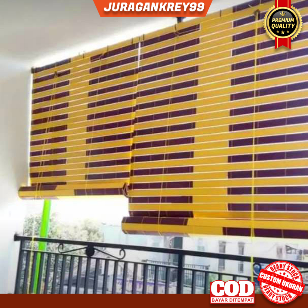 Jual tirai kayu gulung ukuran permeter persegi dan warna sesuai pesanan ...