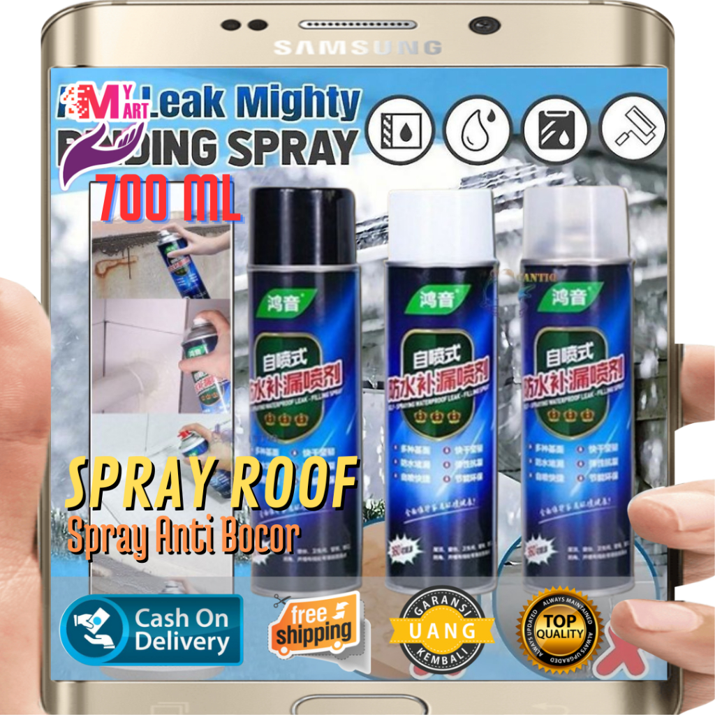 Jual Spray Tambal Atap Bocor Air 700ml - Spray Waterproof Sealant ...