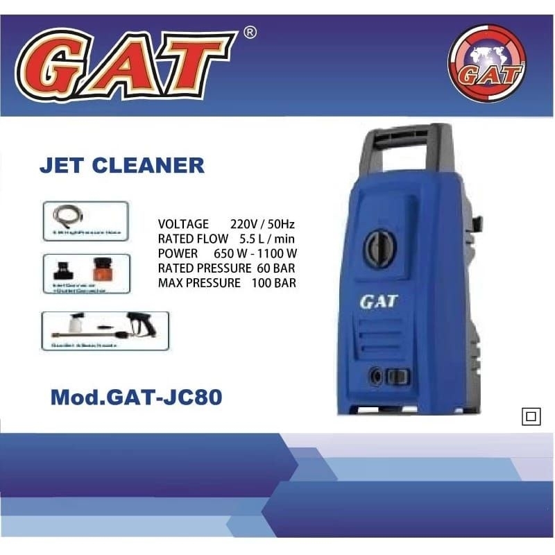 Jual Mesin Jet Cleaner GAT JC-80 650watt | Jet Pressure Washer | Shopee ...