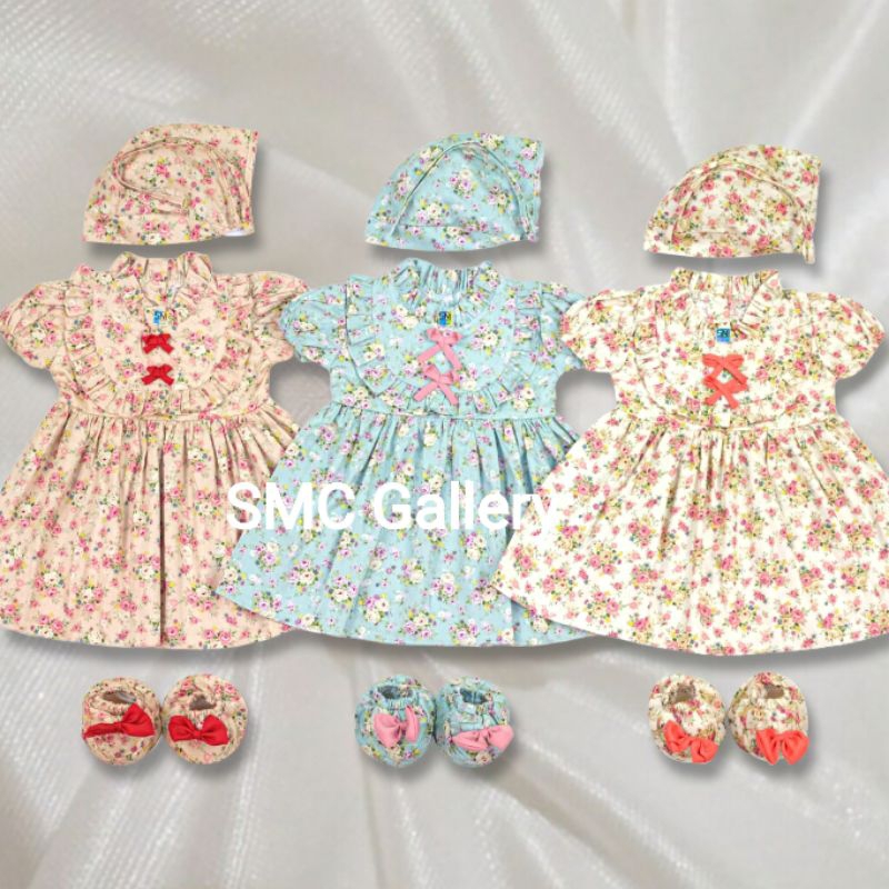 Jual FLORA 1-4 BLN / Dress Baju Bayi Cewek Perempuan Baby Girl | Shopee ...