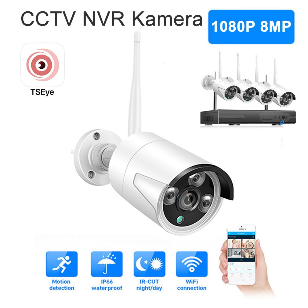 Jual TSEYE CCTV NVR Wireless WiFi Camera 8MP 1080P Metal Kamera / Mesin ...