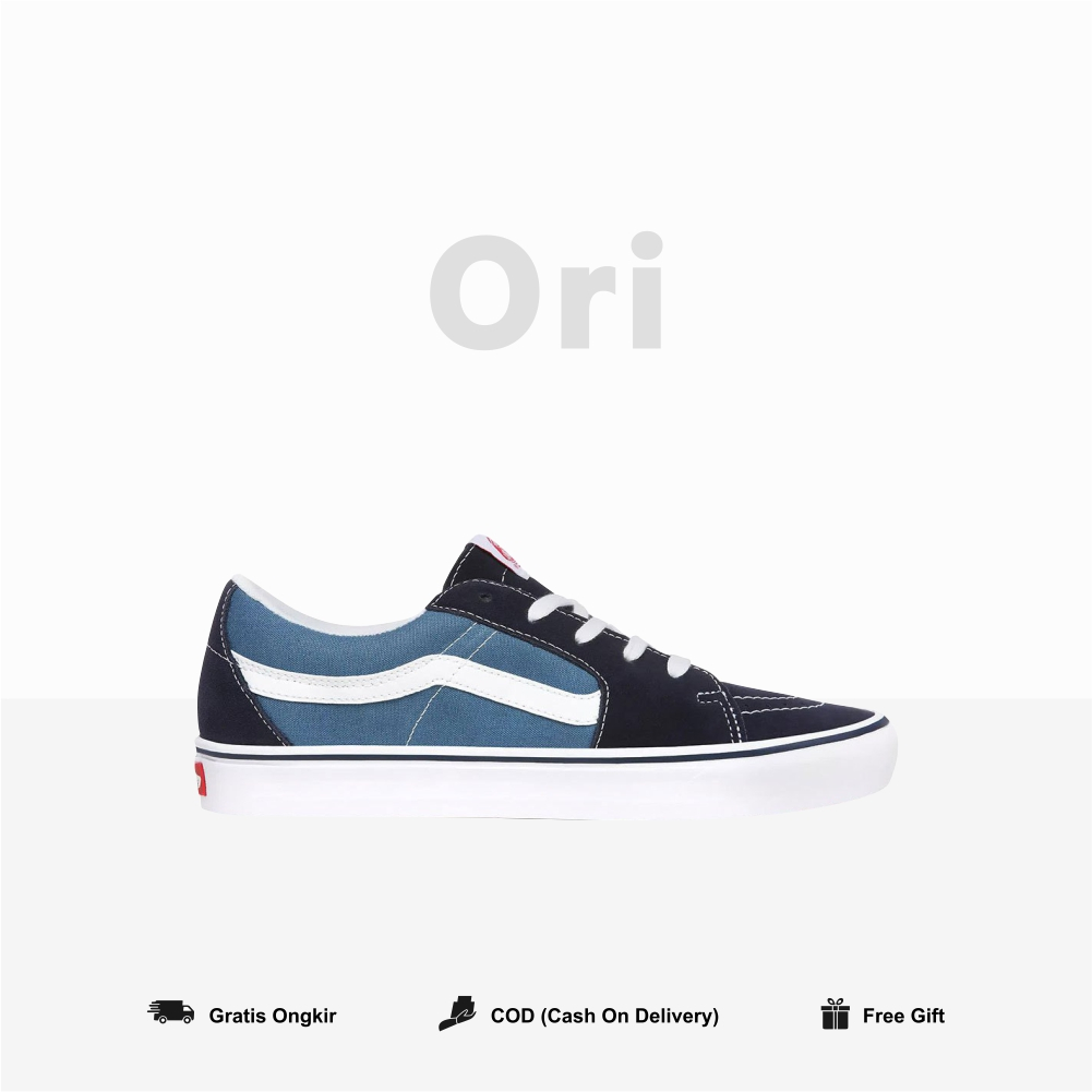 Jual Vans Sk8 Low High Classic Navy Blue White Original 100 BNIBWT ...