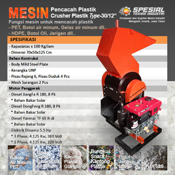 Jual Mesin cacah plastik type.30 12"/30 cm | Shopee Indonesia