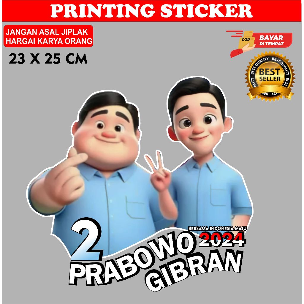Jual Stiker Prabowo Gibran - gemoy - presiden 2024 | Shopee Indonesia