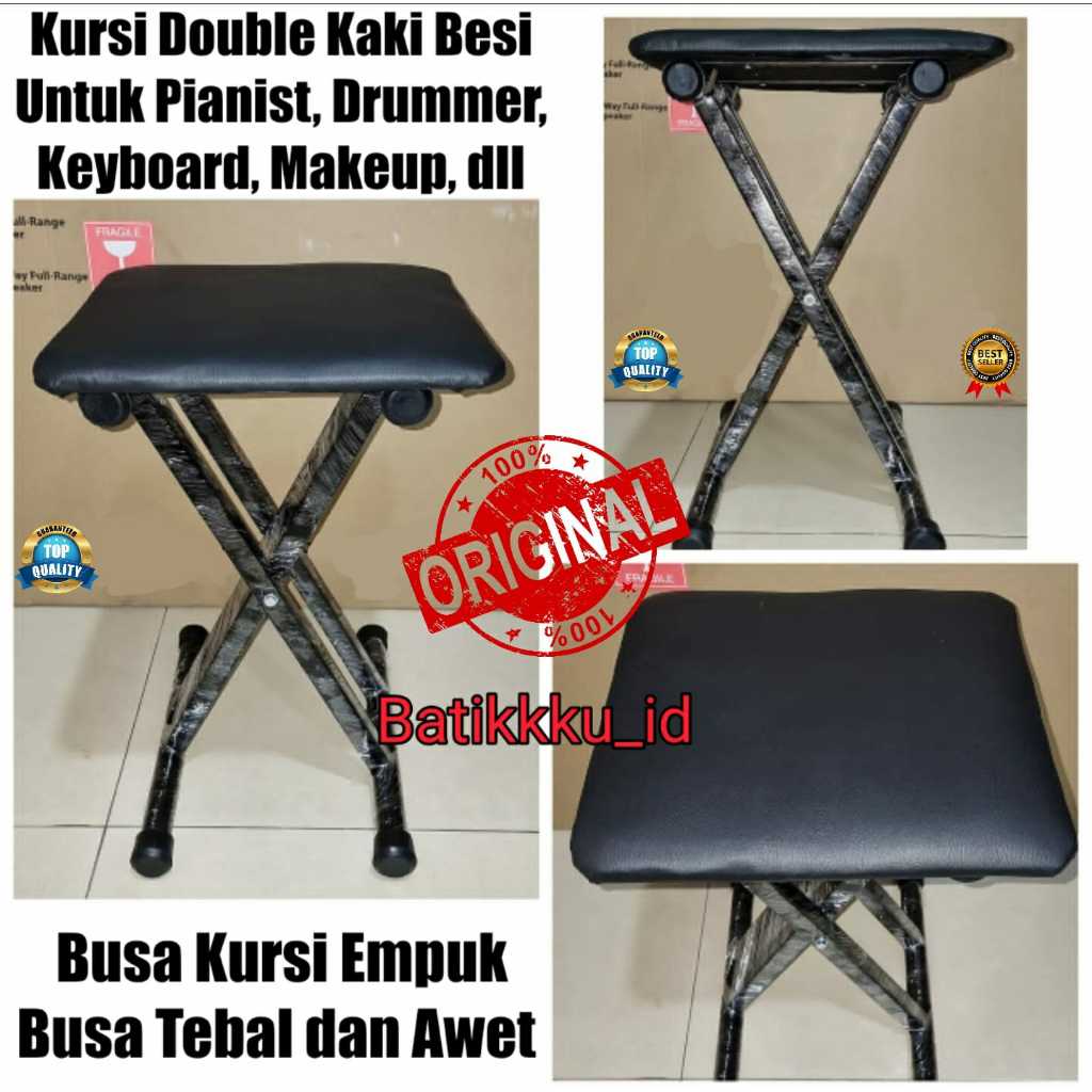 Jual Kursi Piano Bangku Keyboard 2 Kaki Besi Double Leg Chair Kursi ...