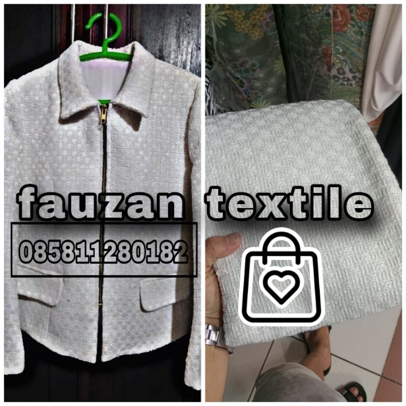 Jual bahan kain Tweed chanel akrilik kain tweed blazers | Shopee Indonesia