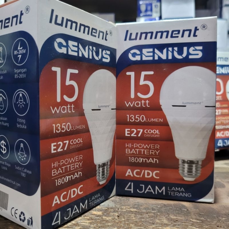 Jual Lampu Led EMERGENCY 15watt LUMMENT GENIUS | Shopee Indonesia