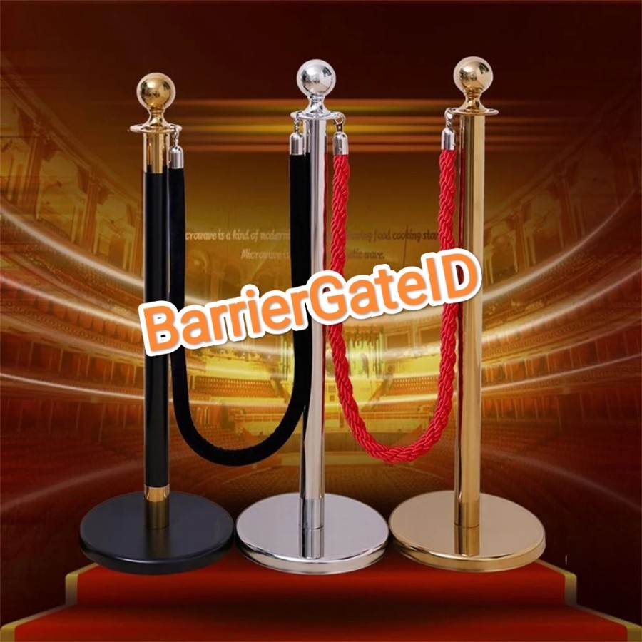 Jual Tiang Pembatas Antrian dengan Tali Beludru Bludru Mewah Termurah ...