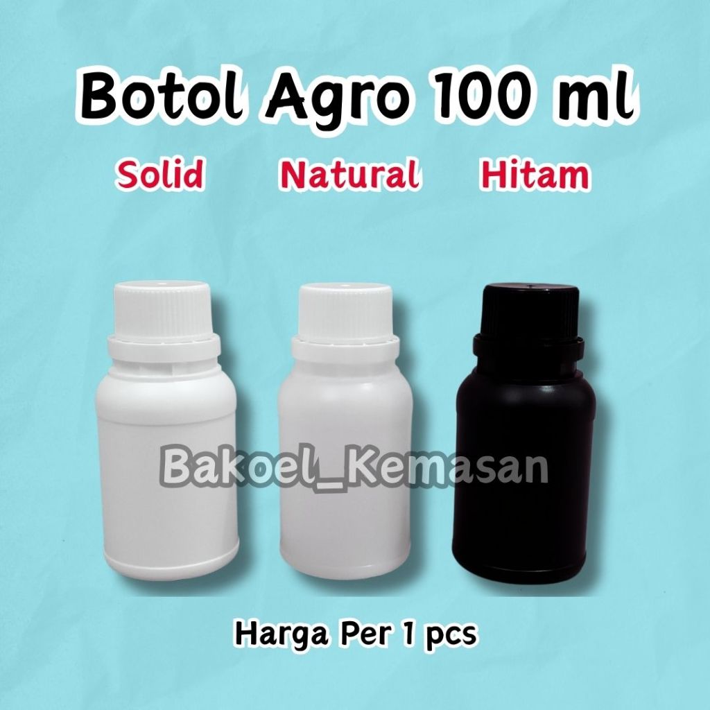 Jual Botol Agro HDPE Putih Hitam 100ml Kecil / Botol Labor 100 ml ...
