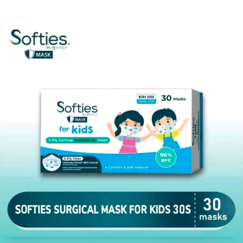 Jual Masker Softies Surgical Kids Isi 30s | Shopee Indonesia