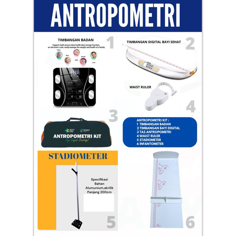 Jual Antropometri Kit / Set Antropometri Akrilik / Antro Set / Stunting ...