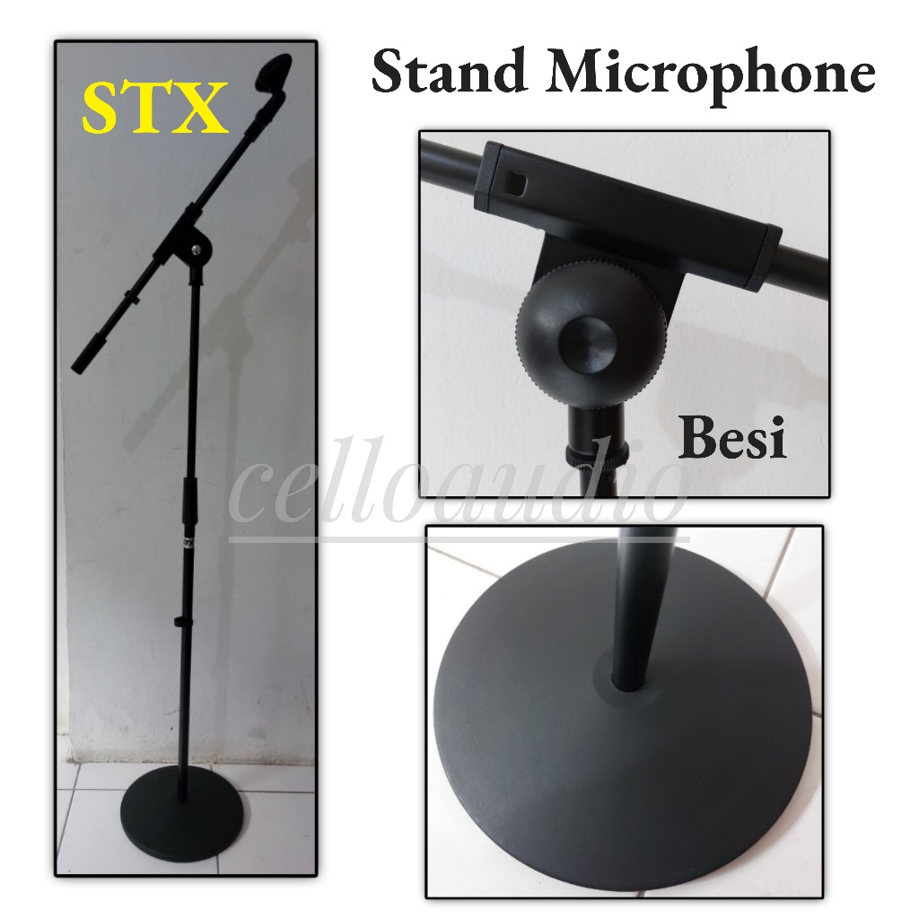 Jual Stand Mic Full Besi STX Kaki Bundar Stand Microphone | Shopee ...