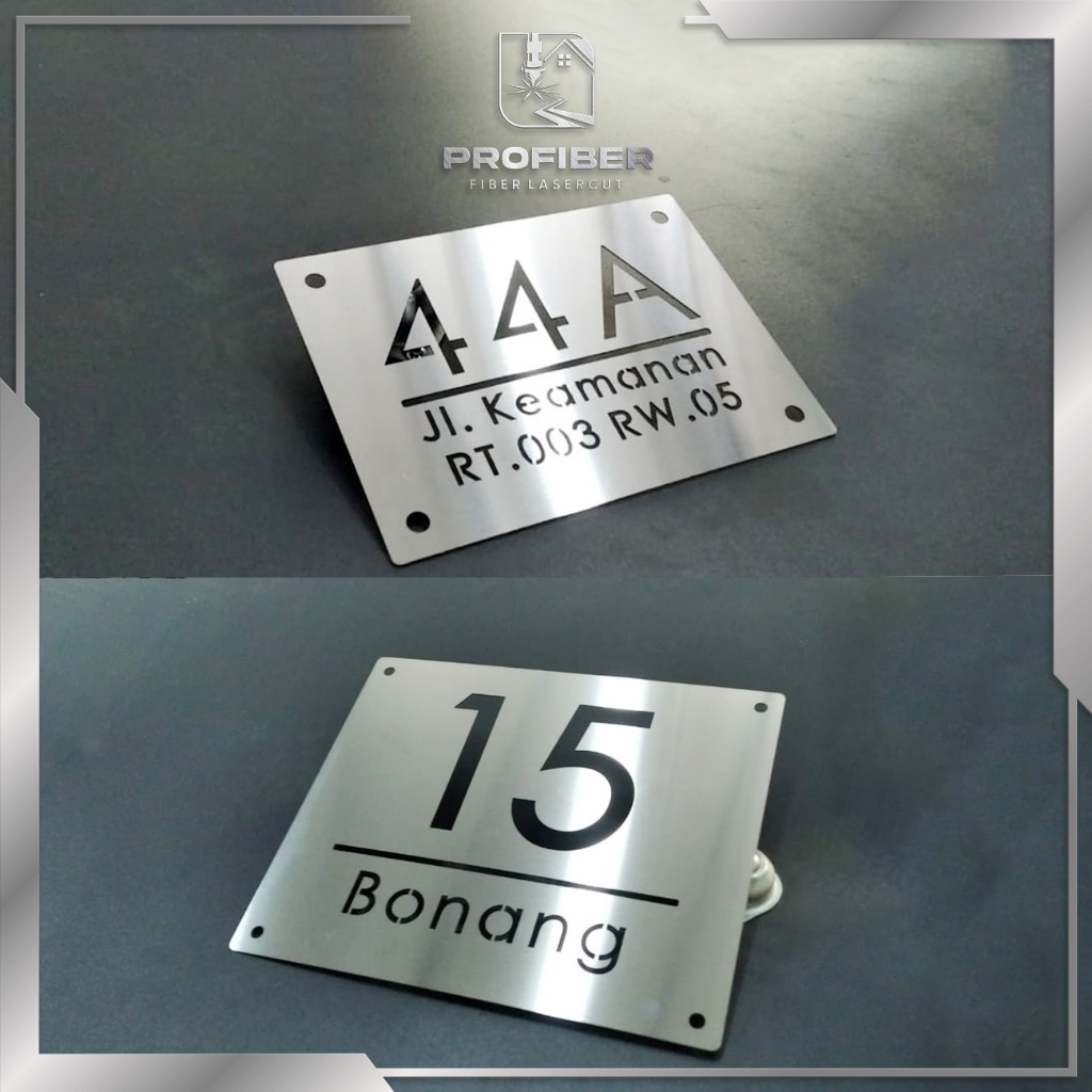 Jual Nomor Rumah Minimalis Plat Cutting Stainless Steel | Shopee Indonesia